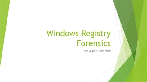 Windows Registry Forensics Artifacts Ppt