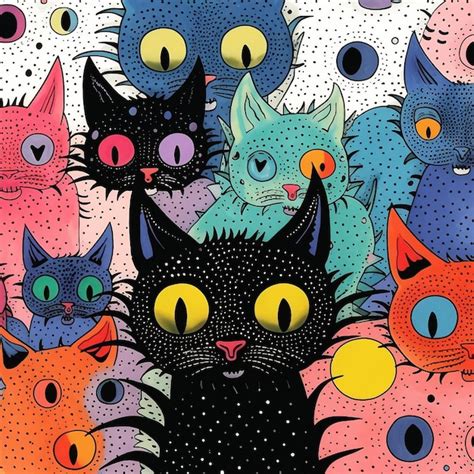 Premium Ai Image Cat Pattern Premium Ai Image Cat Pattern