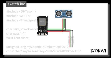Ultrasonicsensor Wokwi ESP32 STM32 Arduino Simulator