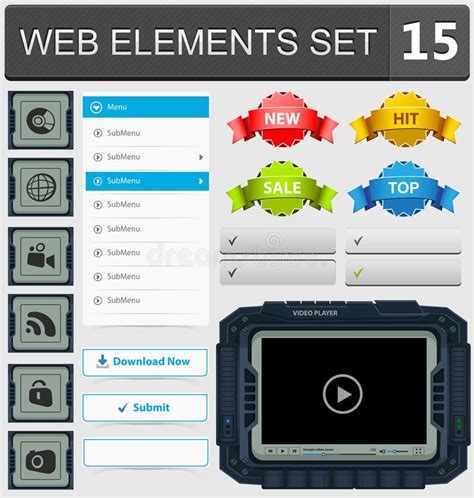 Web Design Elements Set Stock Vector Illustration Of Business 35376171