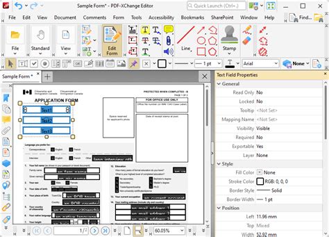 Tabs Guide View Toolbars Form Toolbar Add Text Fields To Documents