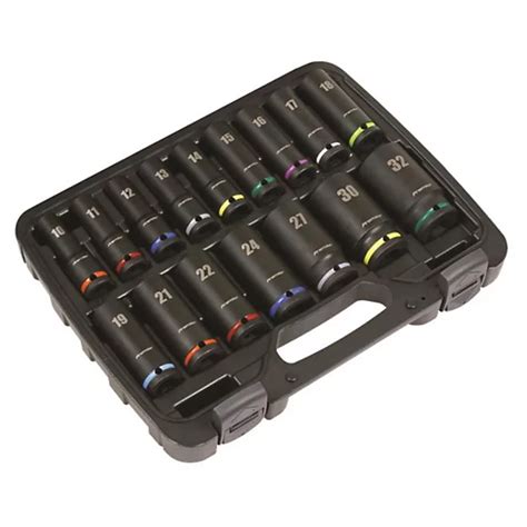 Sealey Premier 16pc 1 2 Sq Drive Impact Socket Set Metric 10 32mm Ak5818m