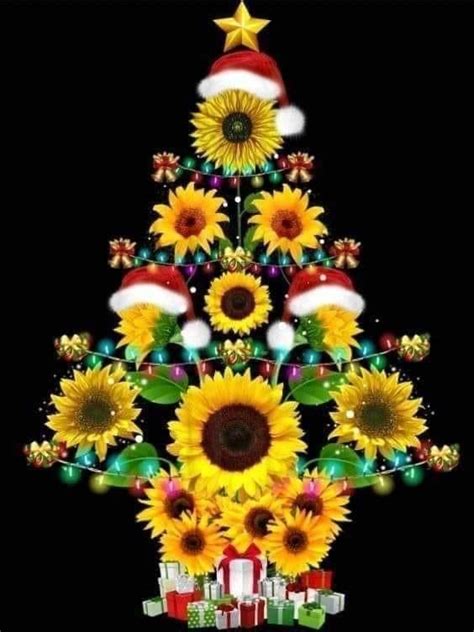Sunflower Christmas Tree With Presents