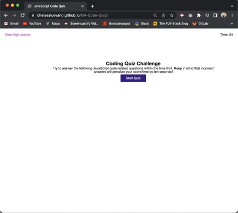 GitHub ChelseaLuevano M Code Quiz This Browser Application Contains A Quiz Styled Game On