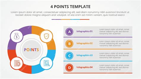 Free Vector 4 Points Stage Template Infographic Concept For Slide