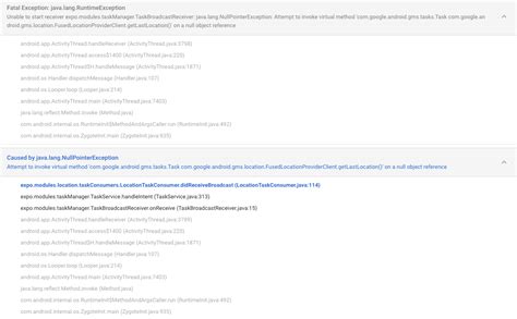 Unable To Start Receiver Expomodulestaskmanagertaskbroadcastreceiver Javalang