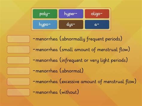 HCT Menstrual Disorders Ex 4 HCT 2nd Semester Match Up