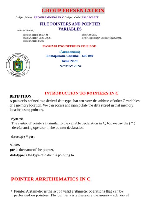C Programming File Pointers Pdf Pointer Computer Programming