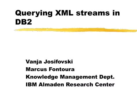 Ppt Turboxpath In Db2 For Efficient Querying Of Xml Streams