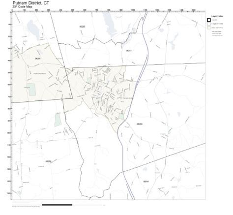 Zip Code Wall Map Of Putnam District Ct Zip Code Map Not Laminated