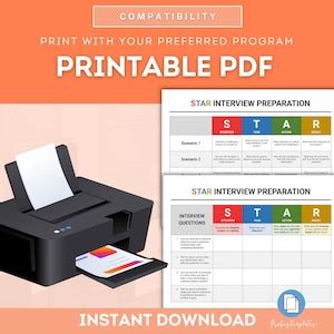 Interview Preparation STAR Format Worksheet Template STAR Method Job Interview Practice Sheet