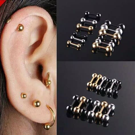 Jual Piercing Earring Lobe Helix Tragus Barbel Stainless Steel Shopee