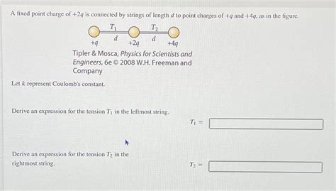 solved a fixed point charge of 2q is connected by strings