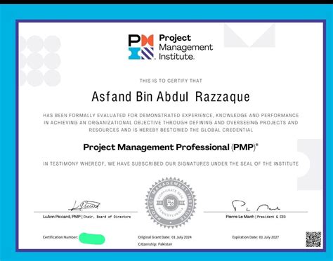 Syed Azhar Hussain On Linkedin Pmp Projectmanagement Achievement