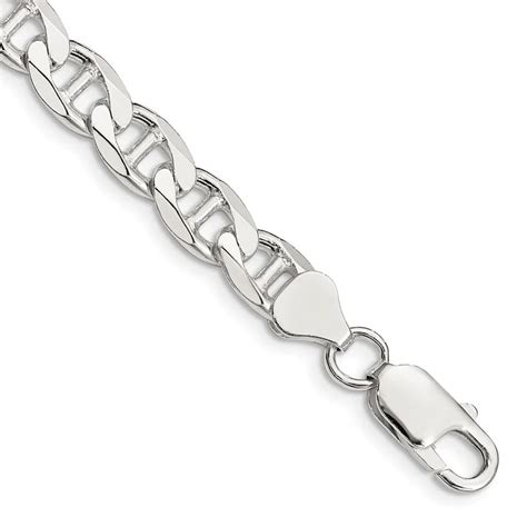 Sterling Silver 74mm Flat Cuban Anchor Chain