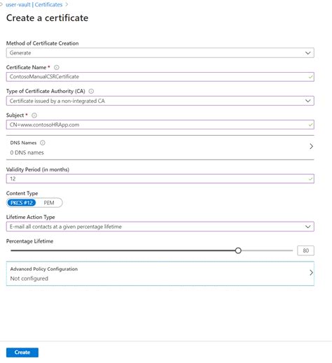 Creating And Merging A Certificate Signing Request In Azure Key Vault