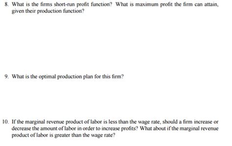 Solved 1 Short R Profit Maximization Exercise Un Consider
