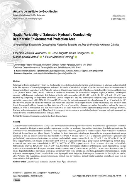 Pdf Anuário Do Instituto De Geociências Universidade Federal Do Rio De Janeiro Spatial