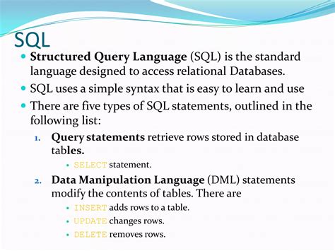 tutorial on database management system pdf databases computer software and applications