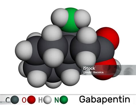 가바펜틴 분자 그것은 신경 병증 성 통증과 간질을 치료하는 데 사용되는 항 경련제 약물입니다 분자 모델 3d 렌더링 3차원