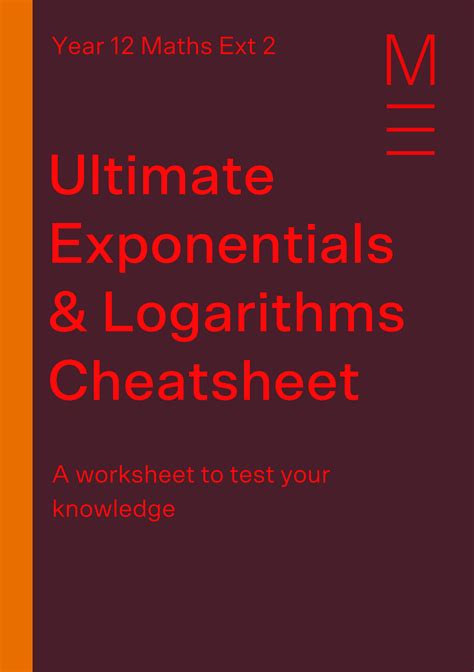 The Ultimate Maths Adv Exponentials And Logarithms Summary Sheet