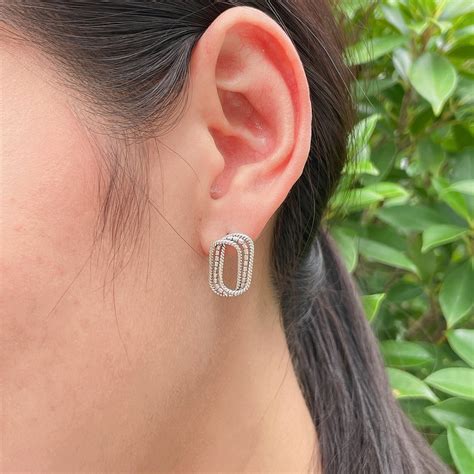 Sterling Silver Rectangle Earrings Everyday Earrings Three