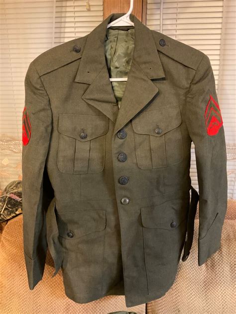 Usmc Us Marine Corps Green Uniform Military Jacket Gem