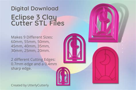 Eclipse 3 Clay Cutter Moon Sun Celesti · Creative Fabrica