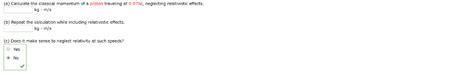 Solved A Calculate The Classical Momentum Of A Proton