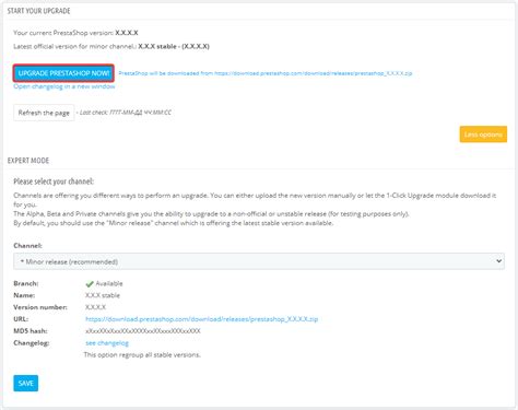 214915 Обновление Prestashop Хостинг Украина