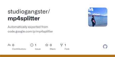 GitHub Studiogangster Mp Splitter Automatically Exported From Code Google P Mp Splitter