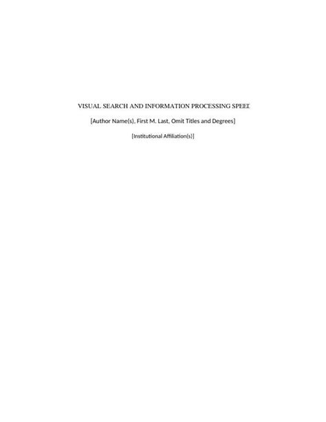 Influence Of Subclinical Anxiety Levels On Information Processing Speed