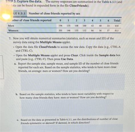 Solved Step 3 Explore The Data The Survey Responses Are
