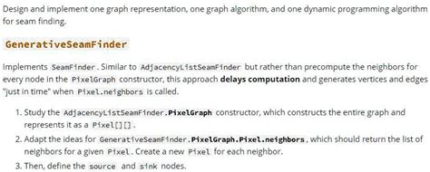 Solved Design And Implement One Graph Representation One Graph