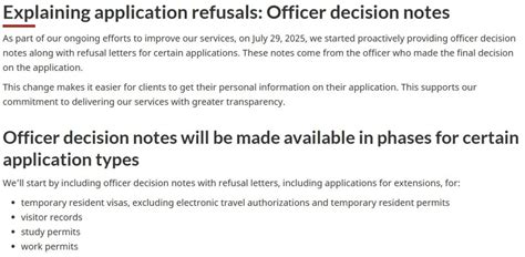 其他移民資訊 Officer Decision Notes 提高簽證透明度 Ca Pathway Immigration Services