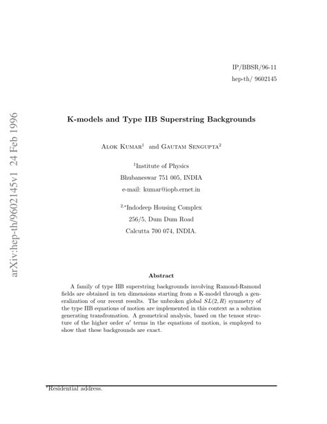 pdf k models and type iib superstring backgrounds