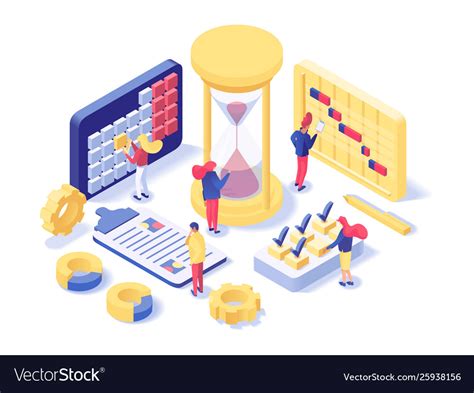 Project Management Lab Isometric Royalty Free Vector Image