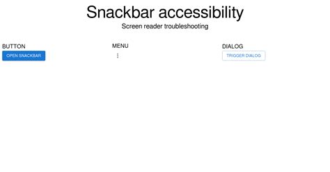 Snackbar Alert NVDA Issues Codesandbox