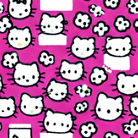 Goth Hello Kitty Kawaii Chibi Cartoonpatroon · Creative Fabrica