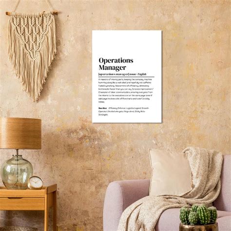 Operations Manager Definition Job Work T Wall Art Print Logistics