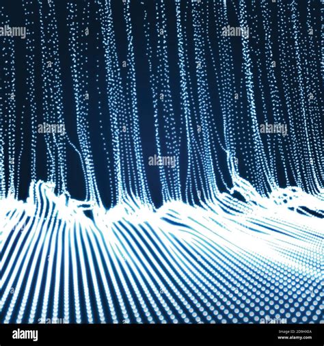 Array With Dynamic Emitted Particles 3d Technology Style A Glowing