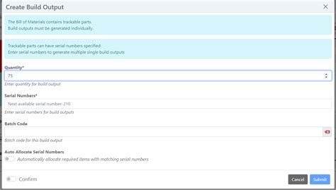 Build Outputs Inventree Documentation