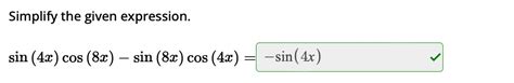 Solved Simplify The Given Expression Chegg Com