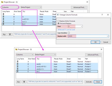 Help Online Origin Help Project Browser