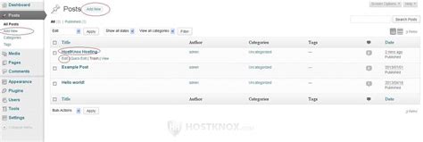 Hostknox Wordpress Posts Tutorial