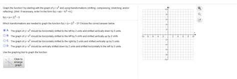 Solved Graph The Function F By Starting With The Graph Of