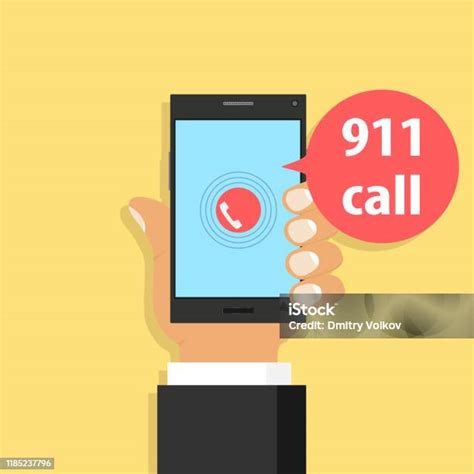 긴급 전화 핸드 다이얼 비상 전화 스마트폰에 비상 전화 아이콘입니다 평면 디자인 스타일의 벡터 그림입니다 개념에 대한 스톡 벡터 아트 및 기타 이미지 Istock