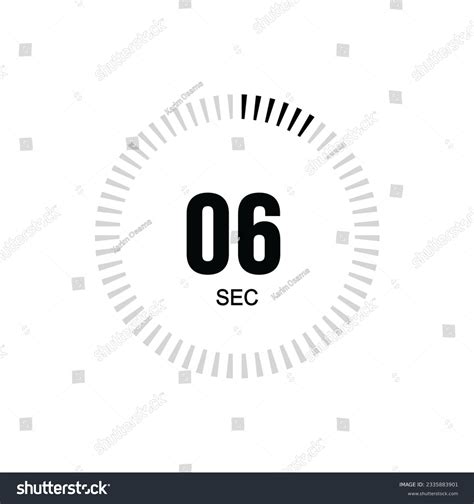 6 Second Timer Clock 6 Sec Stopwatch Icon Royalty Free Stock Vector