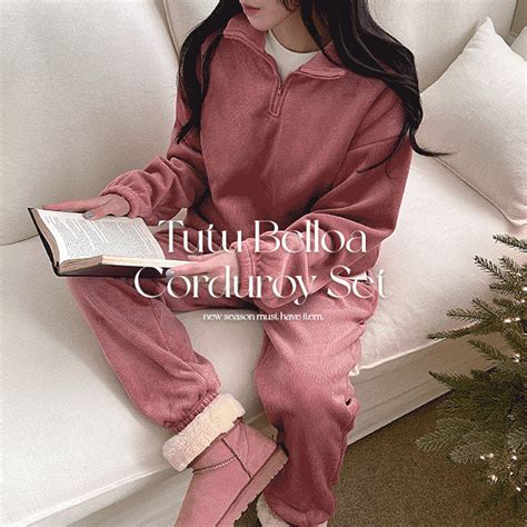 2개세트와이드조거 투투 벨로아 오버핏 코듀로이 기모 골덴 반집업 맨투맨 롱 트레이닝 팬츠 세트 에이블리