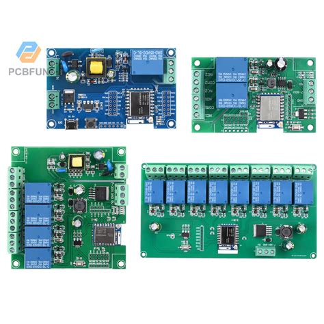 Pcbfun โมดูลรีเลย์พาวเวอร์ซัพพลาย 1 2 4 8 Esp 07 Wifi Ac Dc Esp8266 Shopee Thailand